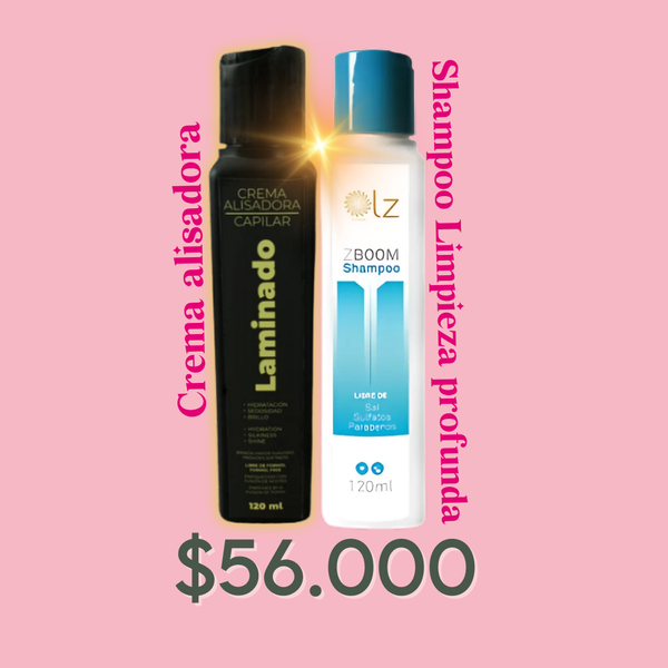CREMA ALISADORA LZ LAMINADO 120ML + ZBOOM SHAMPOO 120ML – Productos LZ